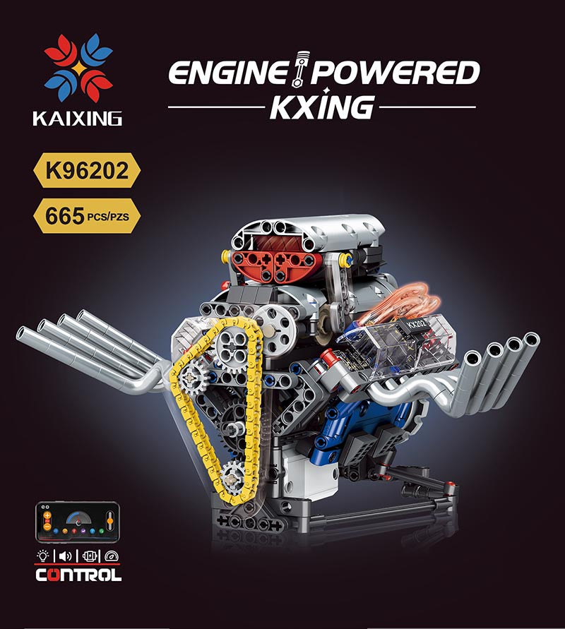 KAIXING V8 Engine K96202 | 665PCS – Blocks 'n Motors